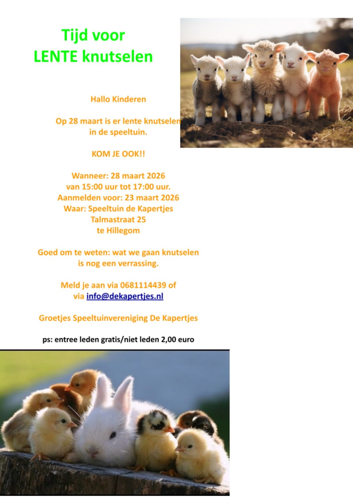 Lente knutselen bij Speeltuin de Kapertjes - Hillegom Online